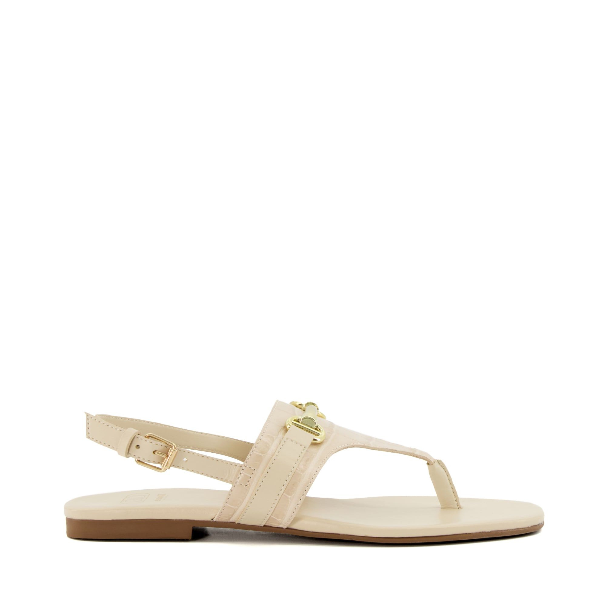 Dune Ladies LANGLEY Snaffle-Trim Flat Toe-Post Sandals