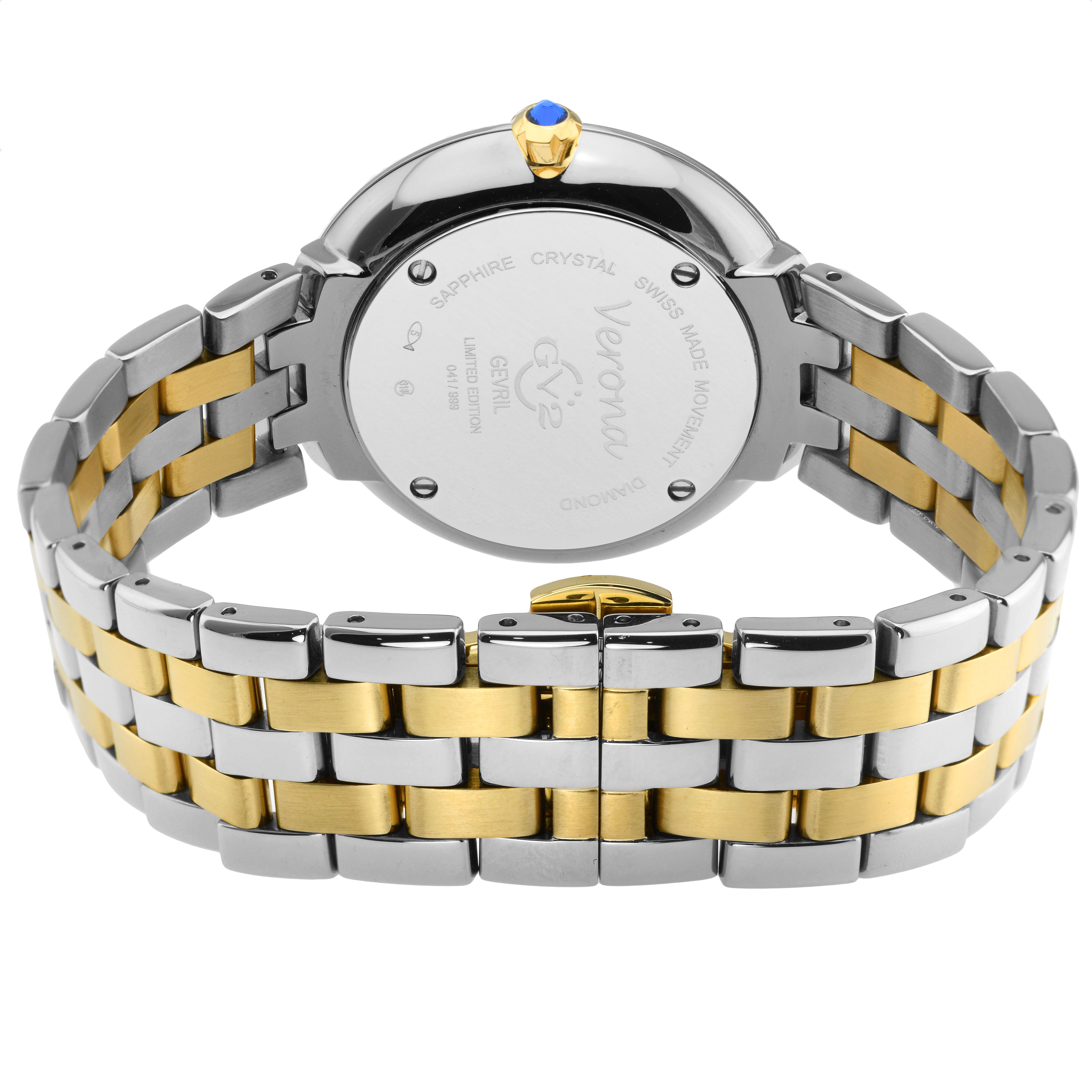 GV2 Women's Verona Mother of Pearl Dial Diamond Two Tone Swiss Quartz ...