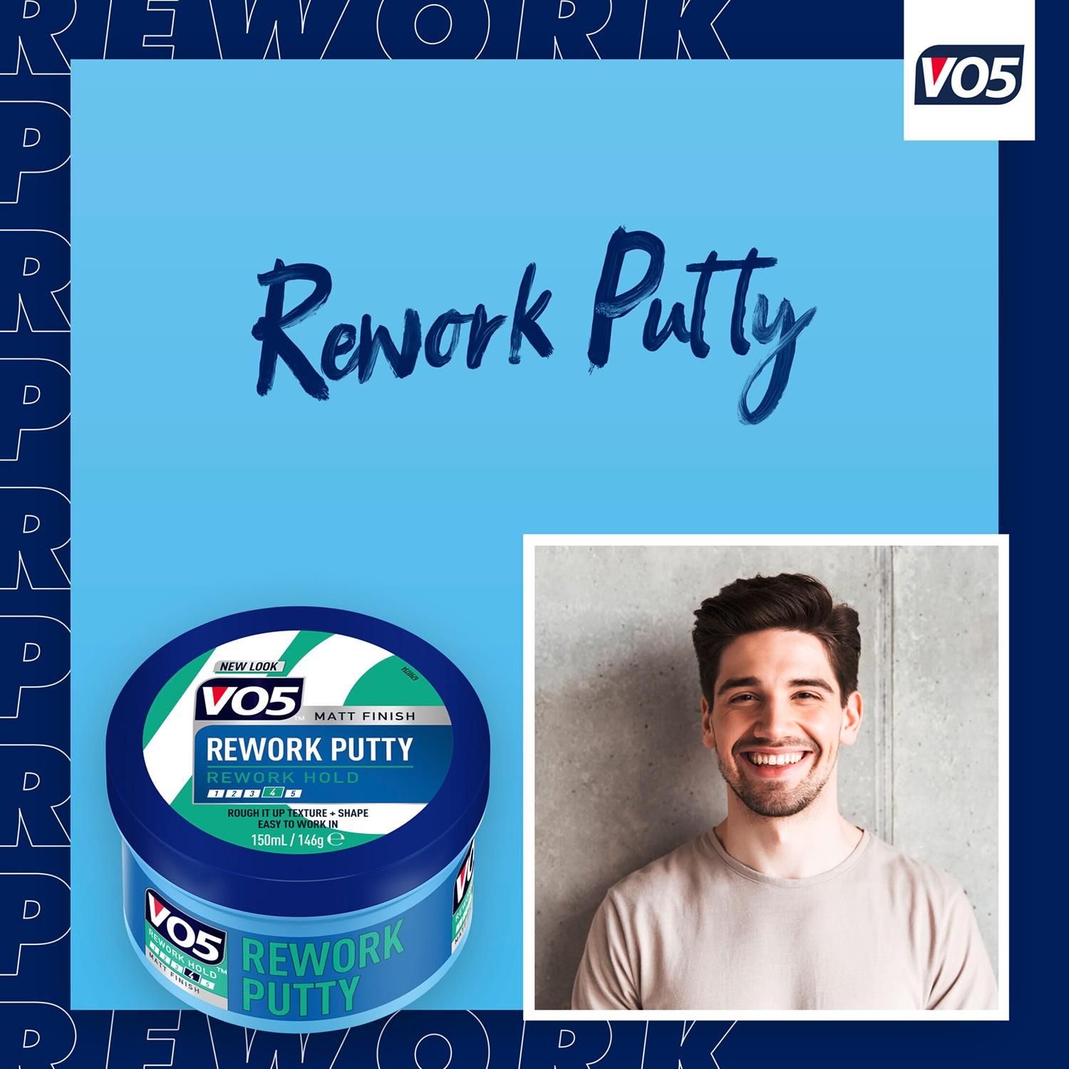 VO5 Rework Putty Matt Finish Hold Rough Texture+Shape Easy To Work In ...