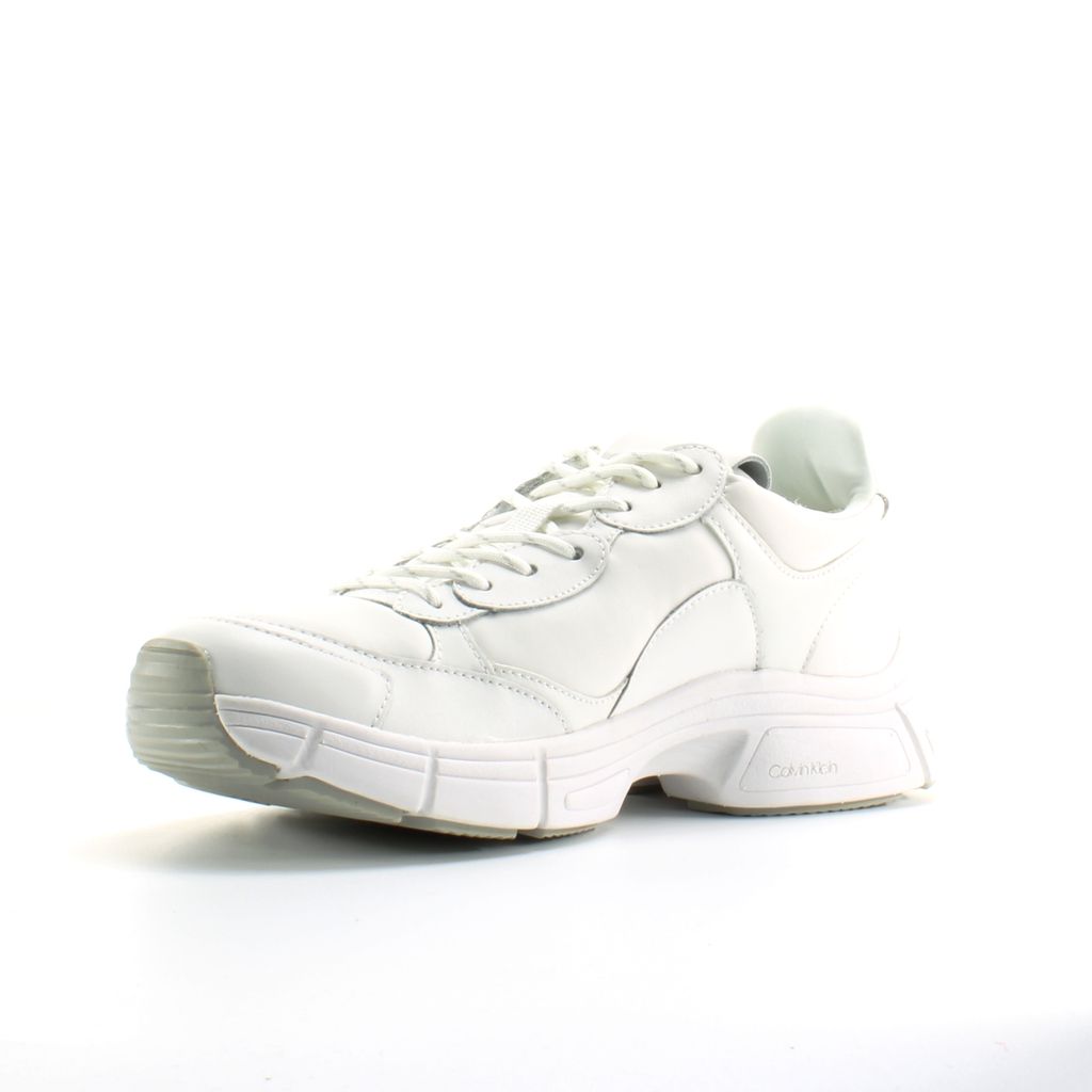 Calvin Klein Daxton Nappa Smooth Calf Leather White Lace Up Mens ...