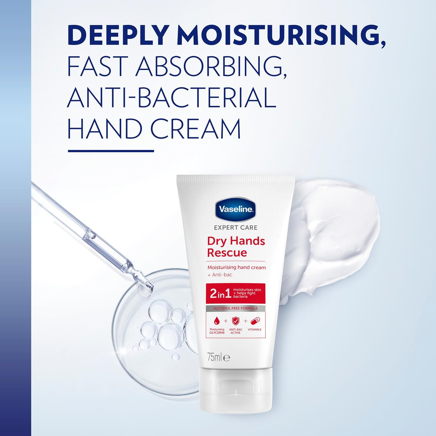 Vaseline Intensive Care Hand Cream+Anti-bac with Repairing Moisturizer ...