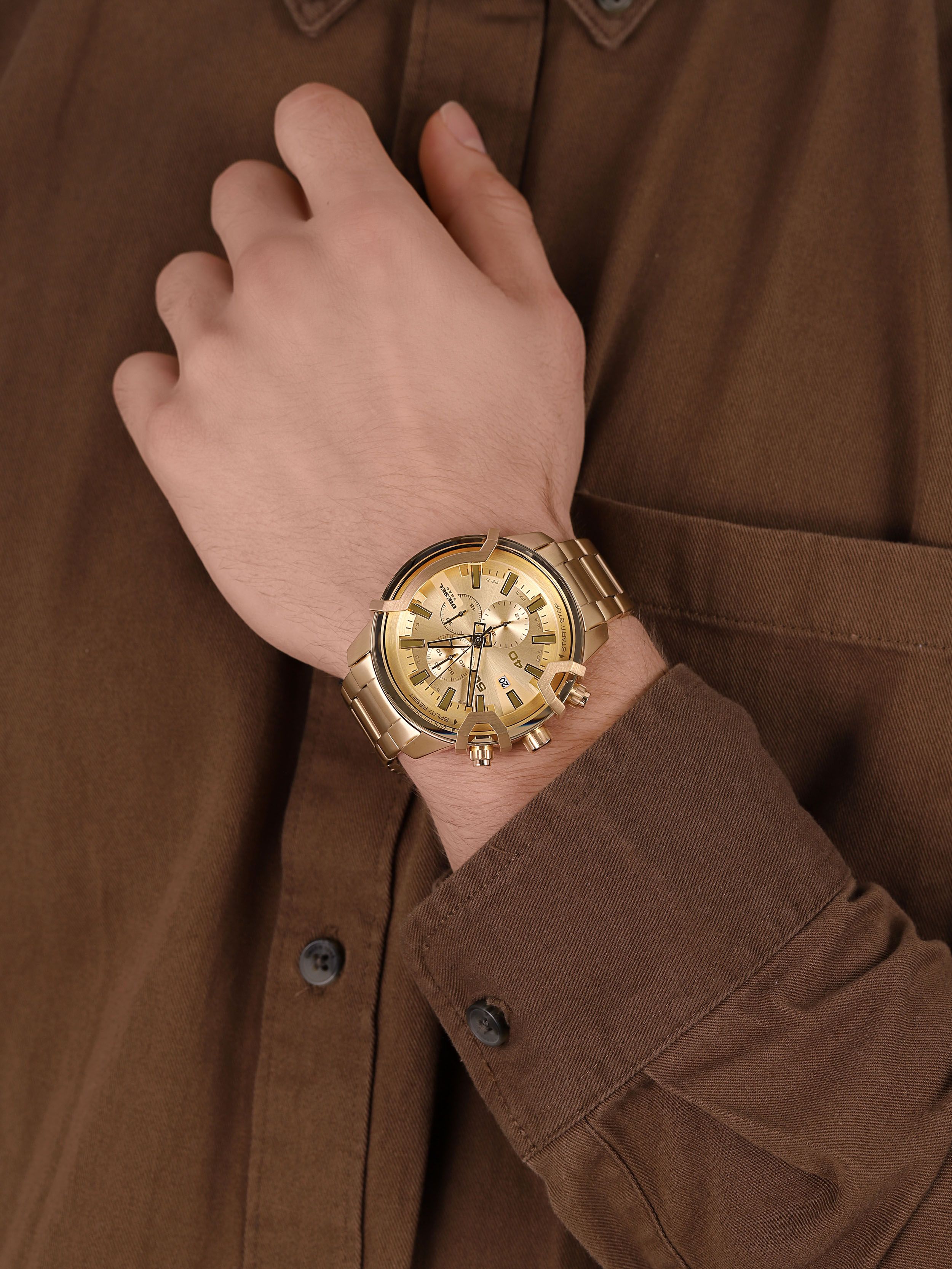 Diesel Griffed Men's Gold Watch DZ4573