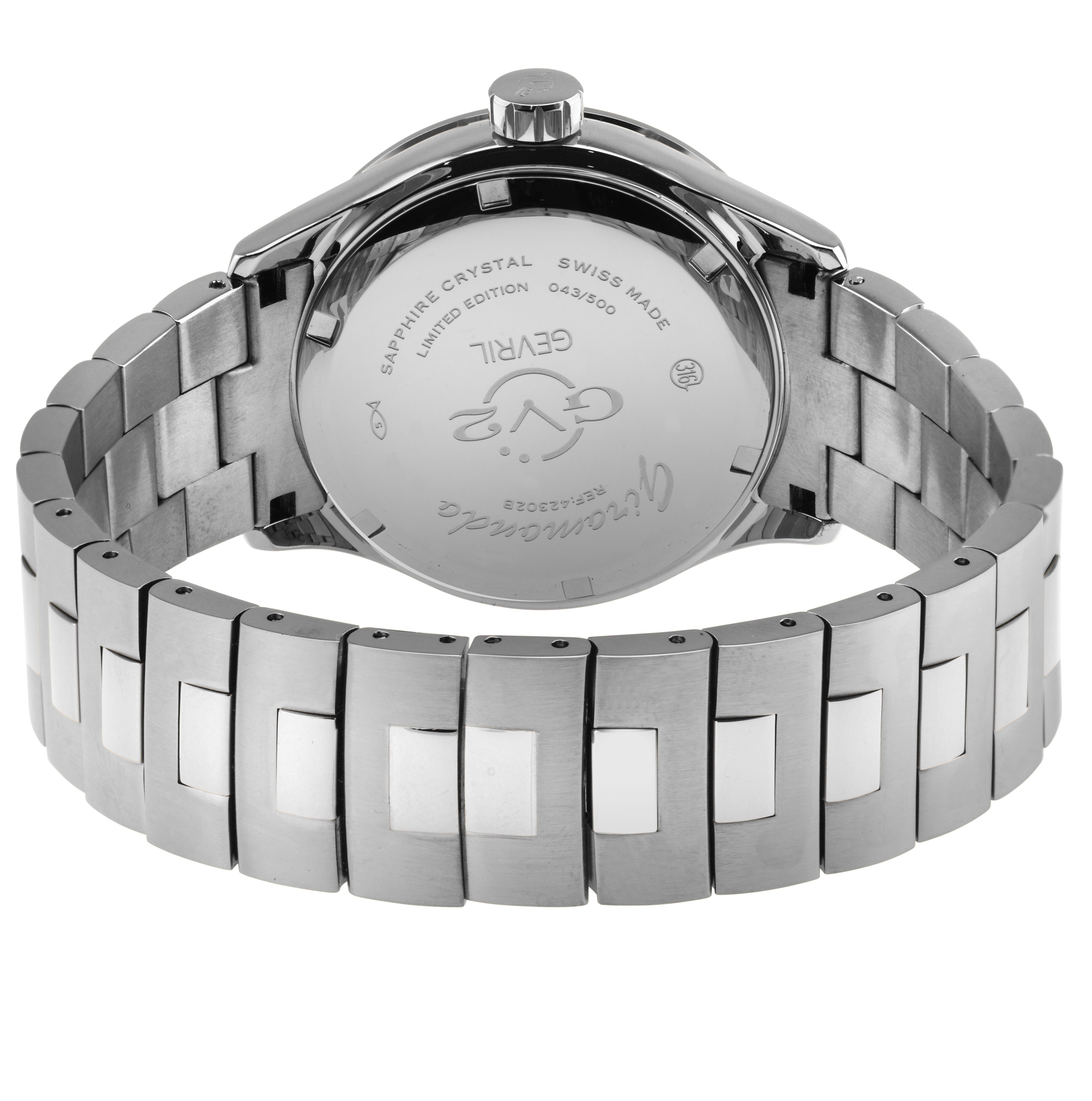 GV2 Men's Giromondo Blue Dial Stainless Steel Watch