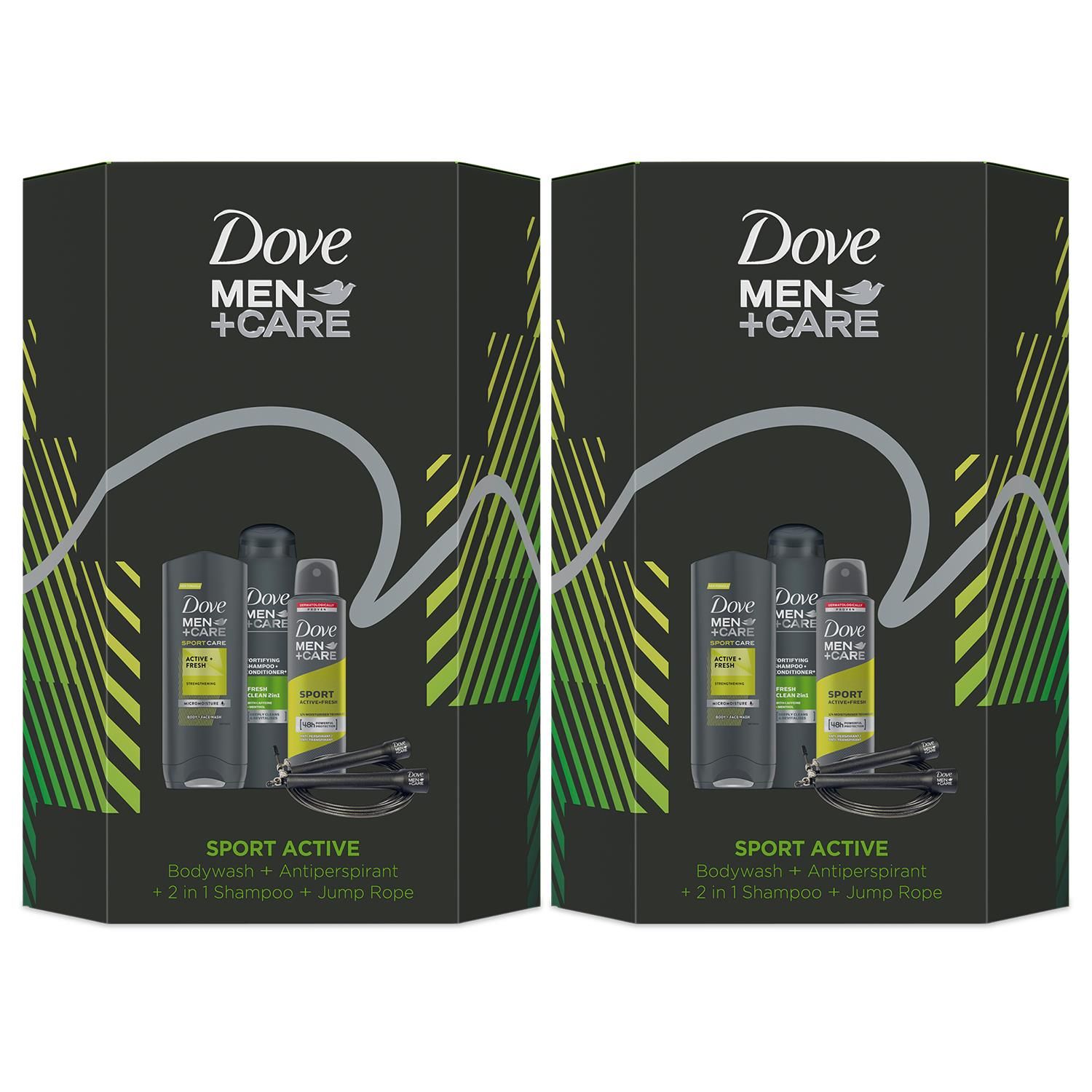 Dove Men Care Sport Active Bodywash Shampoo Deo 3pcs Gift Set with Jump ...