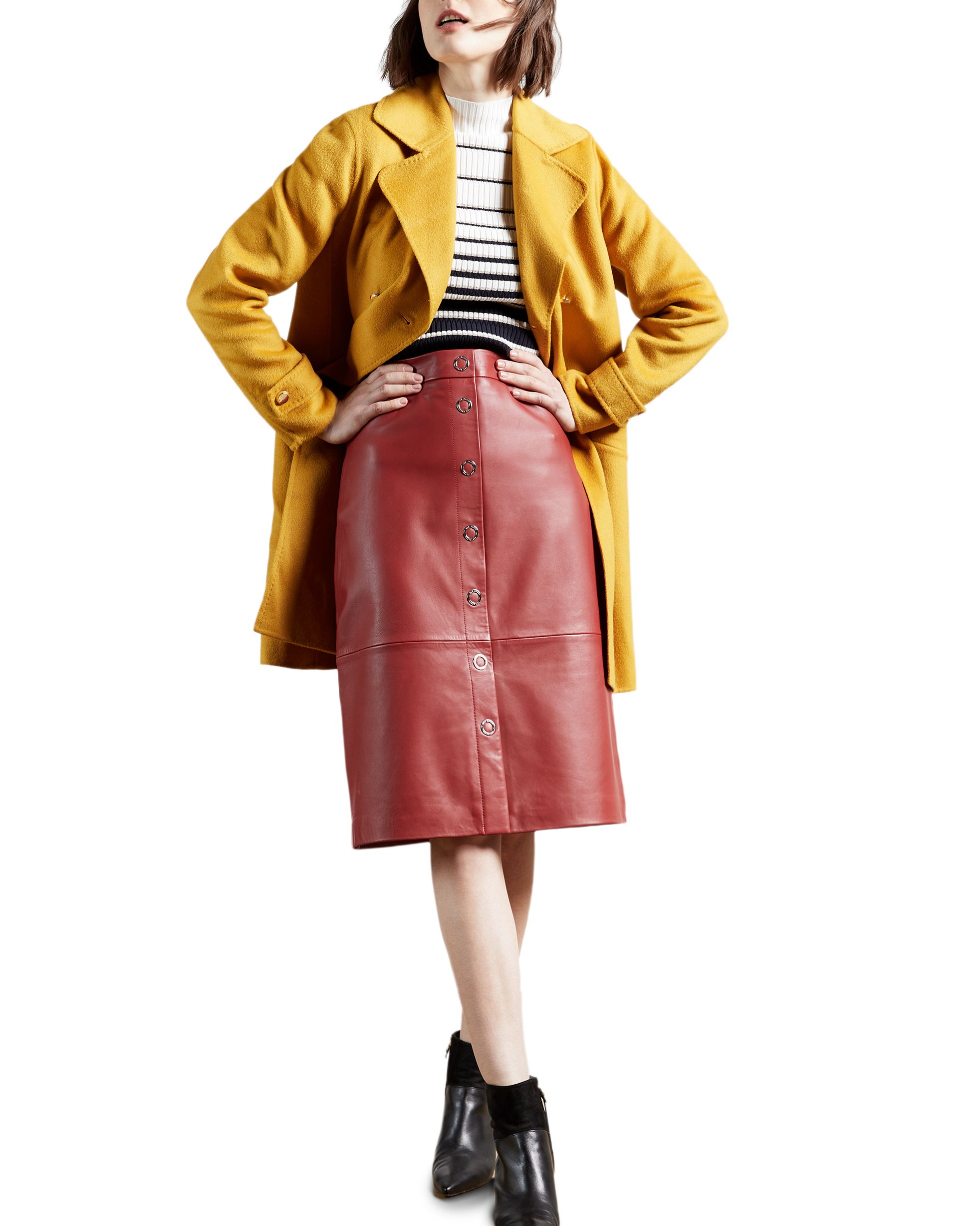 Ted Baker Blankaa Wool Peacoat, Yellow