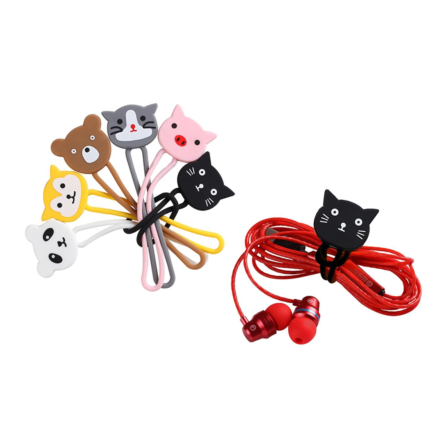 Aquarius, Cartoon Cord Cable Organiser, Cat, Black