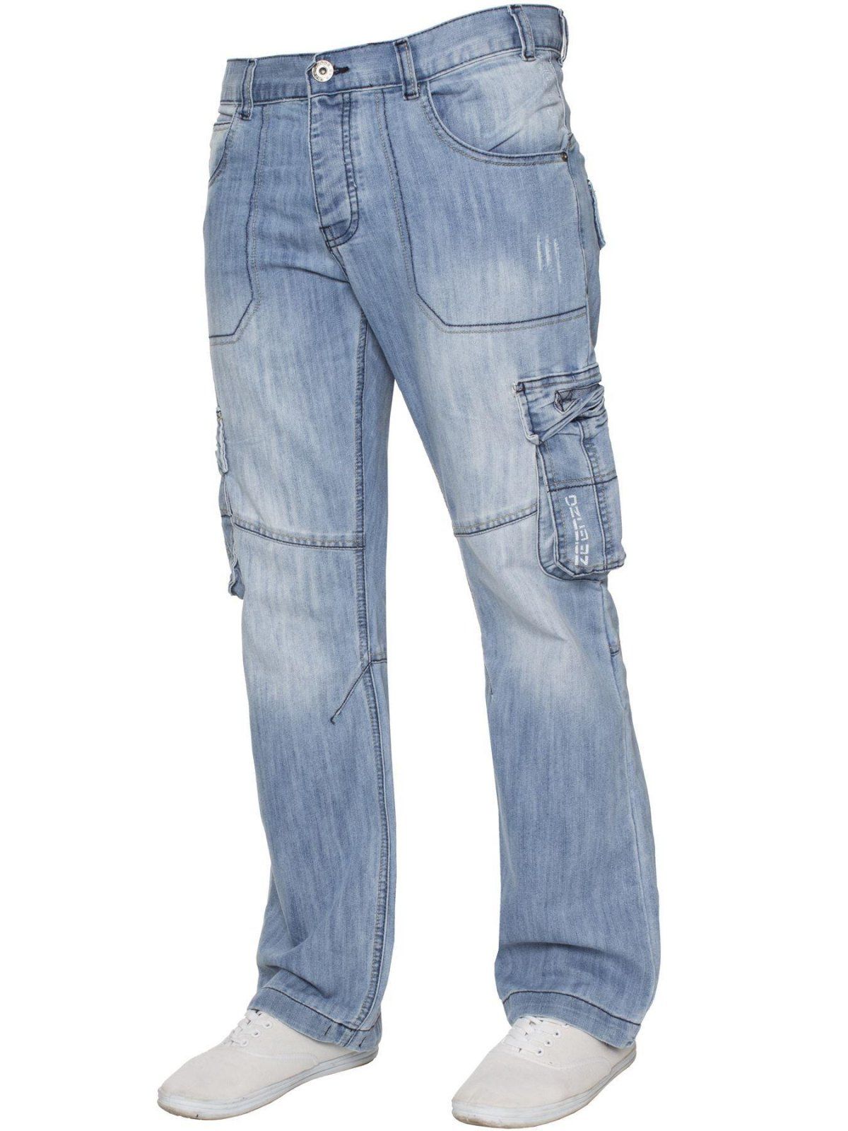 Enzo Men's Combat Denim Jeans