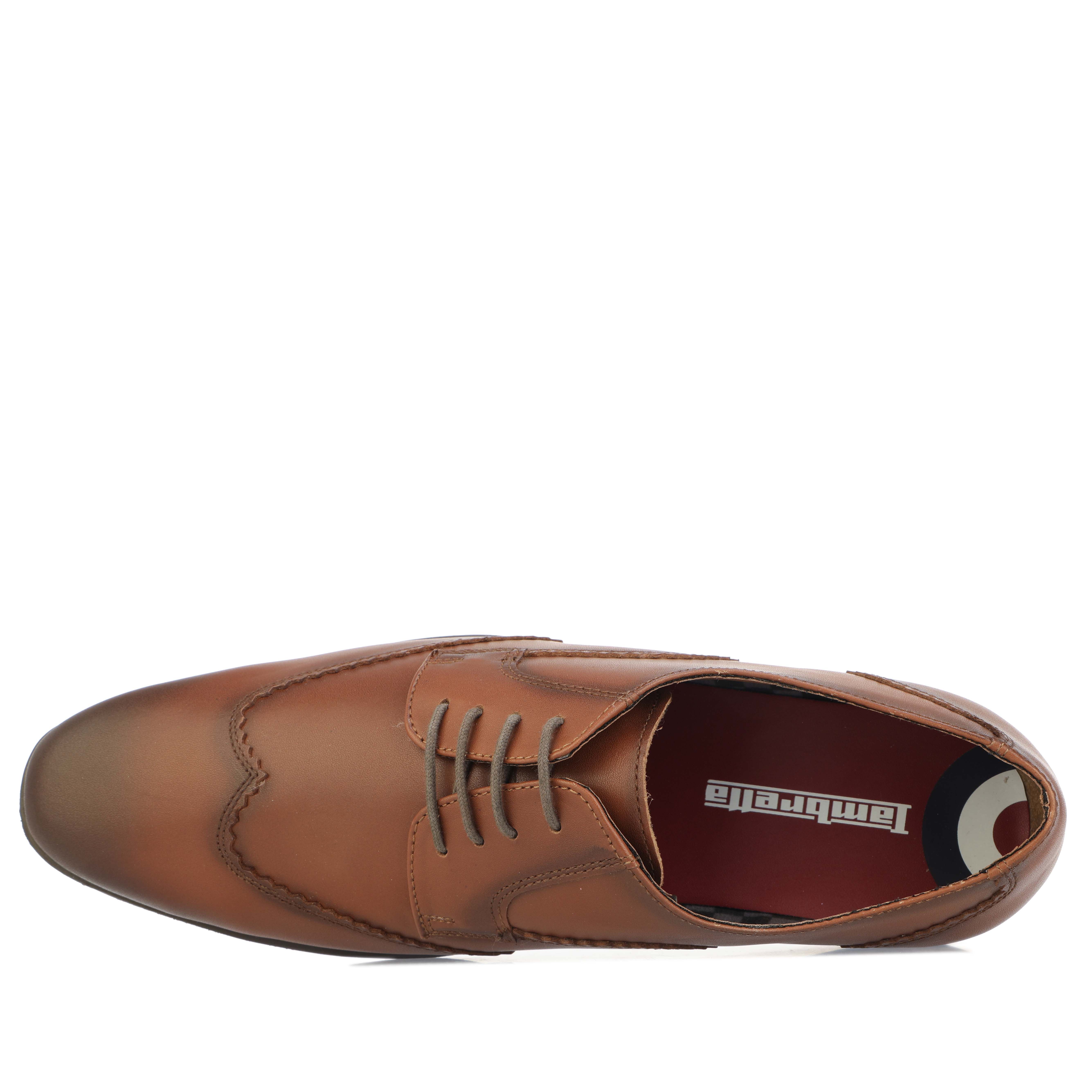 Men's Lambretta Blair Leather Wing Tip Shoes in Tan
