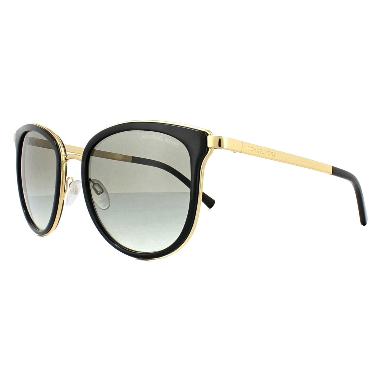 Michael Kors Cat Eye Womens Black Gold Grey Gradient Sunglasses