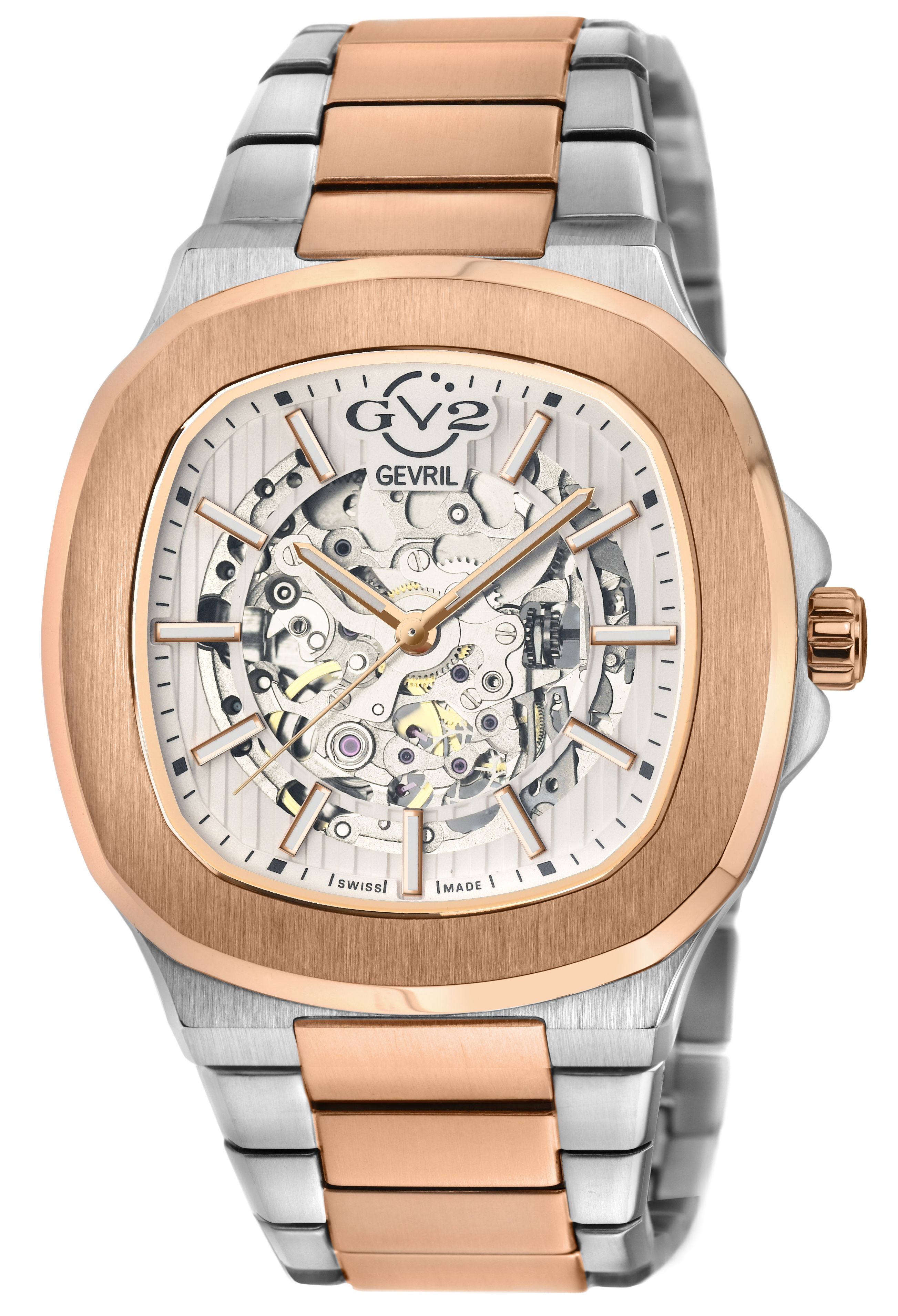 GV2 Automatic Men's Potente Swiss Automatic Two toned SS IPRG Bracelet ...