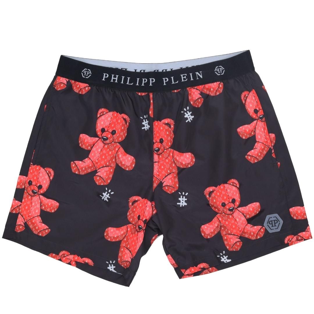 Philipp Plein Money Bear Black Swim Shorts