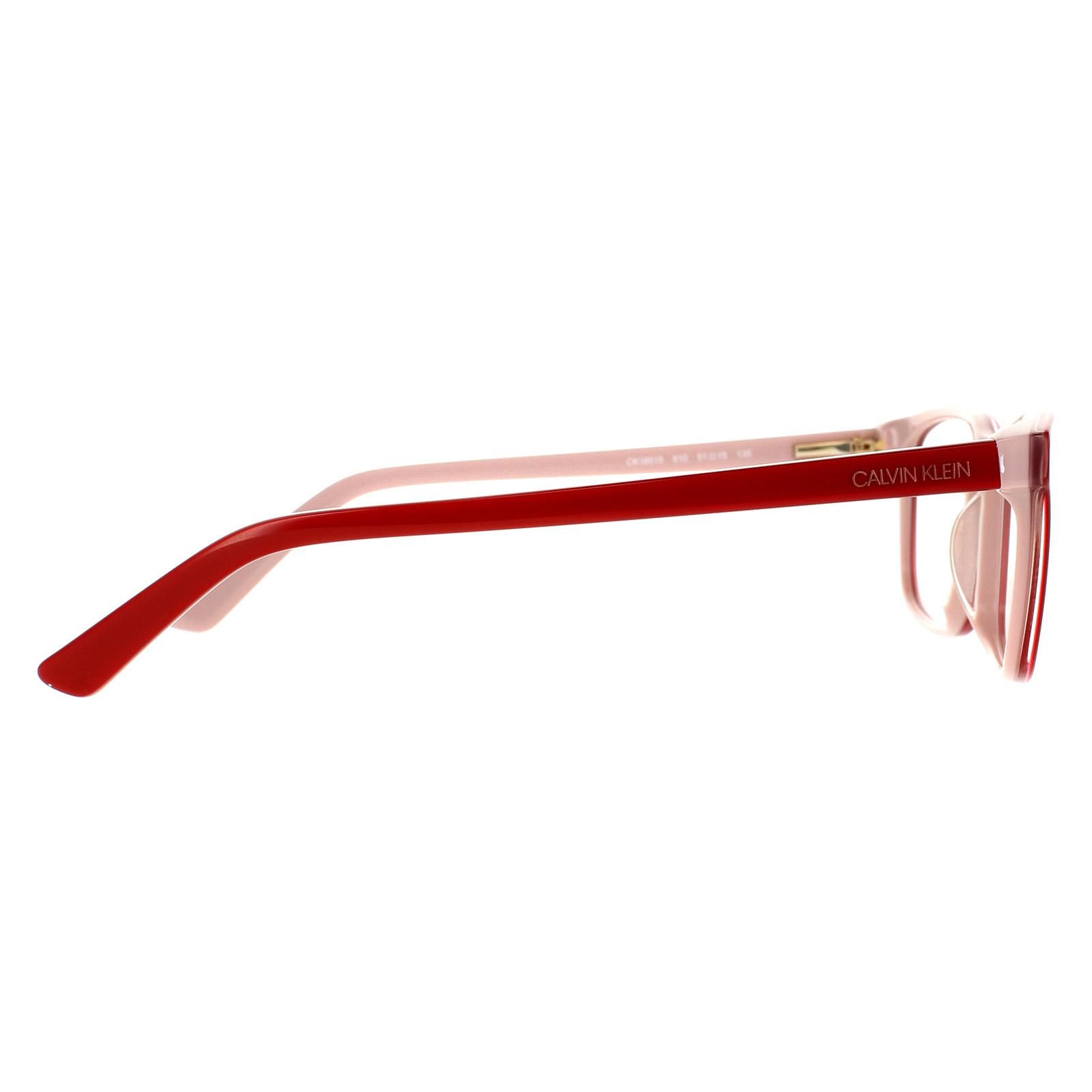Calvin Klein Rectangular Womens Red On Blush Glasses Frames