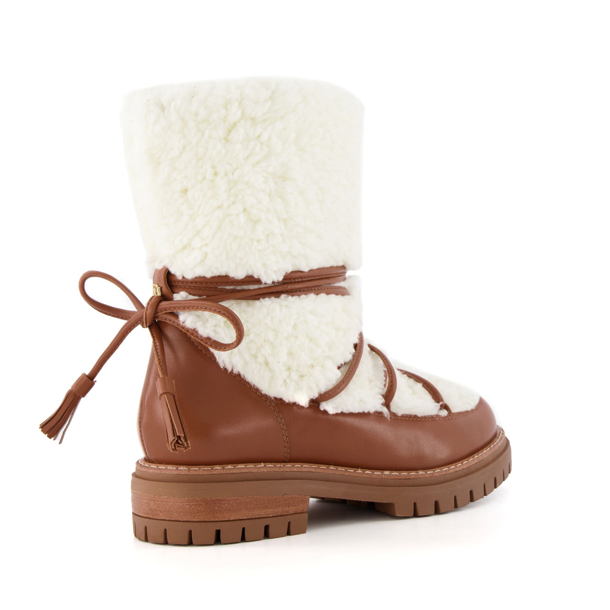 Dune Ladies PALLMA Faux Shearling and Leather Chunky Boots