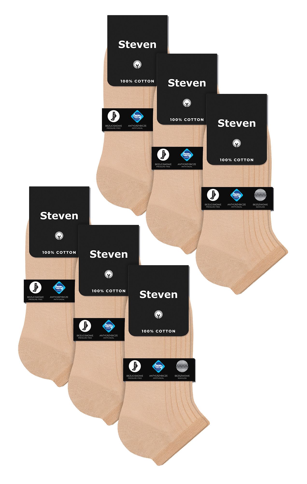 6 Pairs Multipack Mens Trainer Socks | Steven | Breathable 100% Cotton ...
