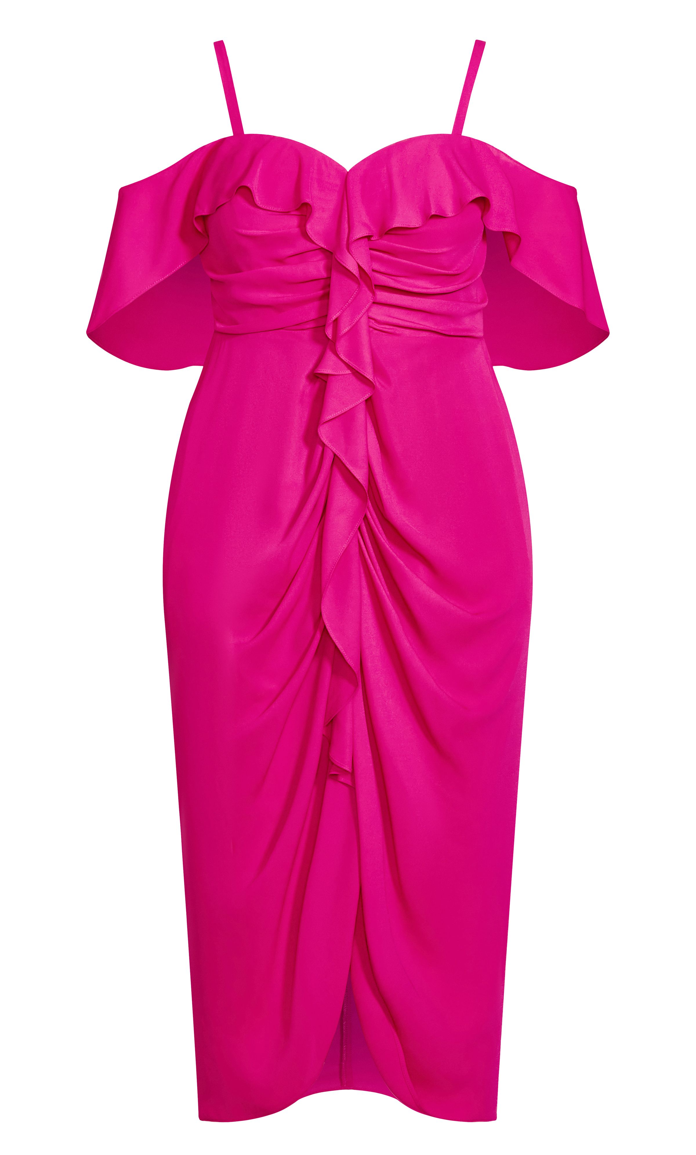 City Chic Womens Plus Size Va Va Voom Dress Shock Pink