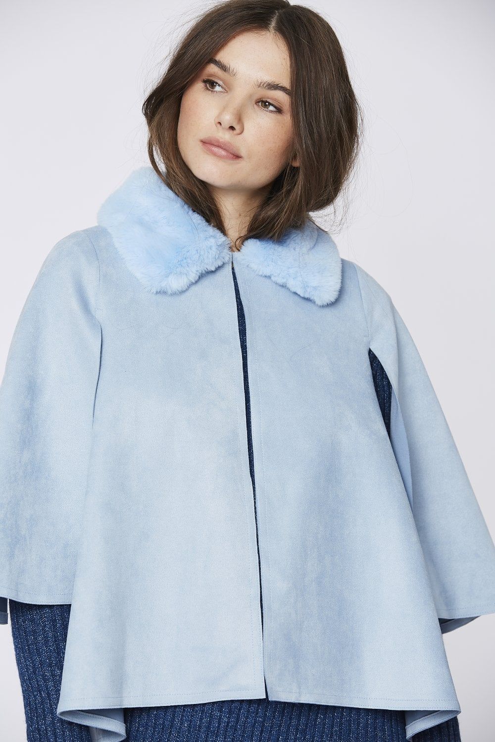 Faux Fur Faux Suede Jacket