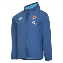 England Rugby Mens 22/23 Umbro Waterproof Jacket (Ensign Blue/Bachelor ...
