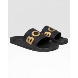 BOSS Bay Contrast Logo Slides - Black