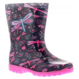 Chatterbox Infant Girls Wellies Dragon Slip On navy