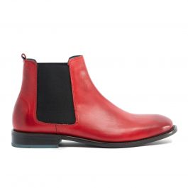 Douglas Cherry Leather Chelsea Boots
