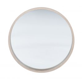 'Cypress' Natural Wood Lipped Round Glass Wall Mirror