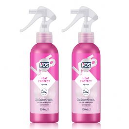 VO5 Heat Protect Spray For Soft & Shiny Hair on Wet or Dry Hair, 2x 200ml