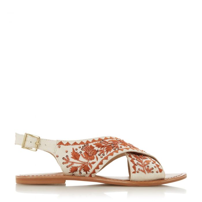 Bertie Ladies LUCHIA Embroidered Cross Over Sandals