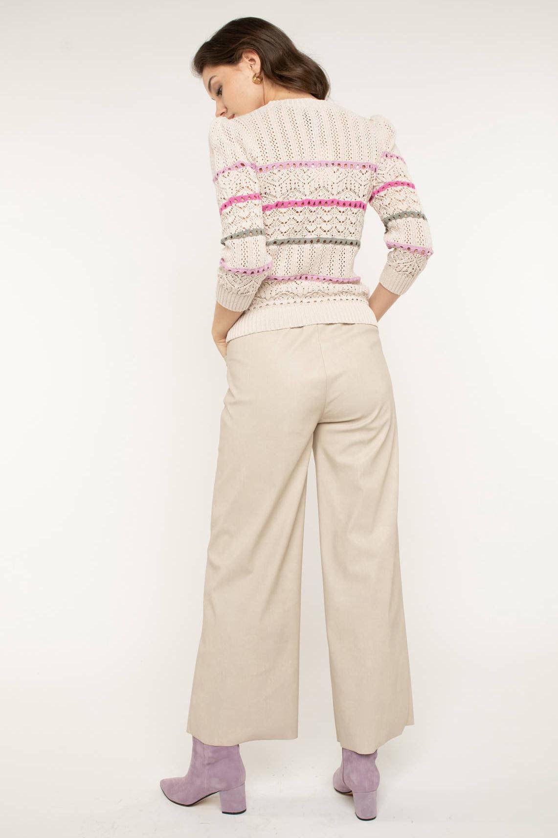 Anna by Anna van Toor cropped wide leg broek ecru