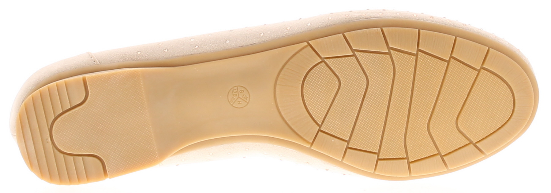 Jana Womens Flat Shoes Ballerina Glitzy Jet Slip On beige